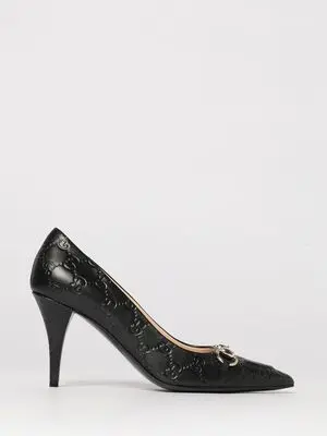 Gucci Embossed Horsebit Pumps - Black