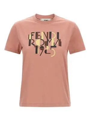 Fendi Roma Print Cotton T-shirt - Multicolor