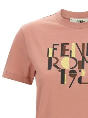 Fendi Roma Print Cotton T-shirt - Multicolor