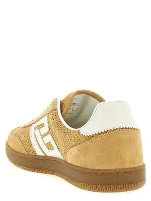 Balmain Suede Sneakers With Perforated Detail