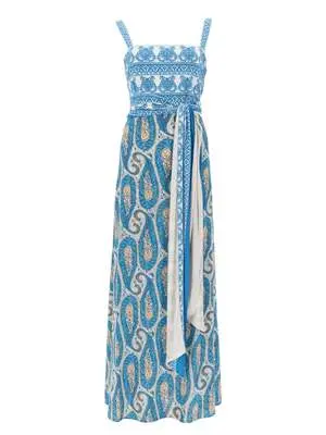Etro Paisley Print Maxi Dress With Belt
