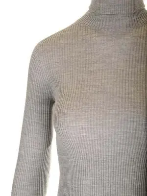 Sportmax Flavia Ribbed Knit Wool Turtleneck - Gray