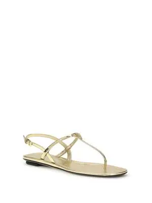 Prada Patent Leather Flip-flop Sandals With Metal Triangle Logo - Silver