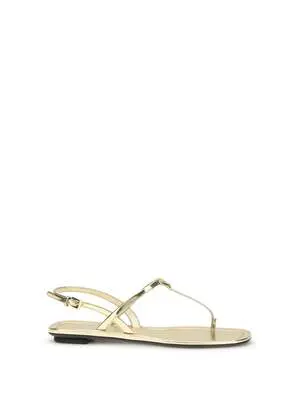 Prada Patent Leather Flip-flop Sandals With Metal Triangle Logo - Silver