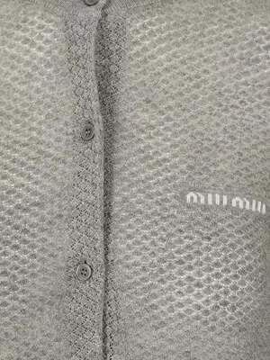 Miu Miu Cashmere Cardigan With Embroidered Logo