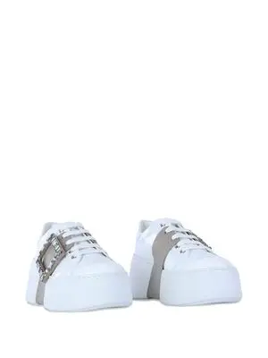 ROGER VIVIER Viv Skate High Strass Leather Sneakers - Multicolor