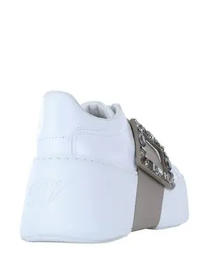 ROGER VIVIER Viv Skate High Strass Leather Sneakers - Multicolor