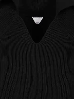 Bottega Veneta English Ribbed Cotton Polo Sweater