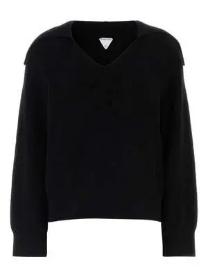 Bottega Veneta English Ribbed Cotton Polo Sweater