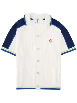 Casablanca Casablanca Men Camicia In Crochet Con Logo Multicolor