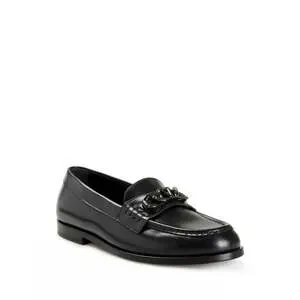 Valentino Garavani Leather Loafers With Signature V Logo Plaque