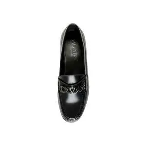 Valentino Garavani Leather Loafers With Signature V Logo Plaque