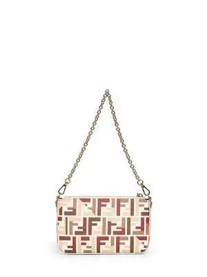 Fendi Baguette Pouch Bag In Ff Jacquard Fabric - Multicolor