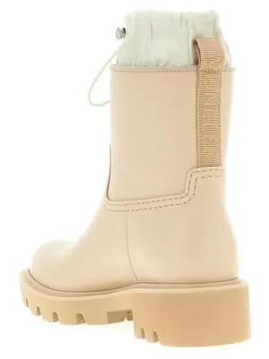 Moncler Kickstream Rubber Boots - Cream
