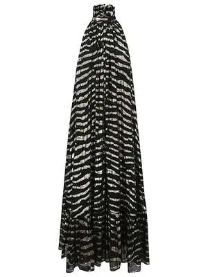 Celine Printed Silk Long Dress