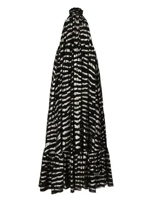 Celine Printed Silk Long Dress