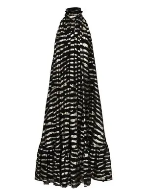 Celine Printed Silk Long Dress