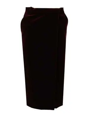 Saint Laurent Velvet Wrap Midi Skirt - Multicolor