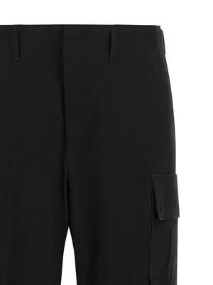 Fendi Gabardine Cargo Trousers - Black