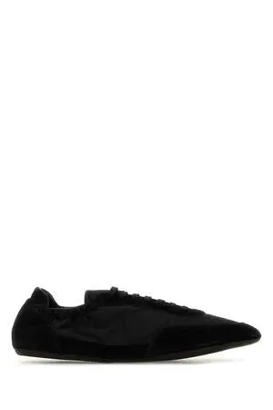 Prada Nylon And Suede Sneakers - Black