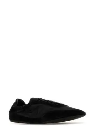 Prada Nylon And Suede Sneakers - Black