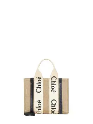 Chloé Small Woody Linen Tote Bag - Multicolor