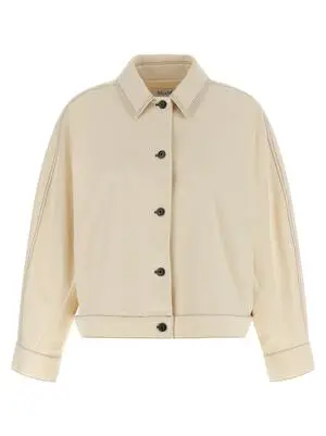 Max Mara Mxpnettare Denim-effect Overshirt - Cream