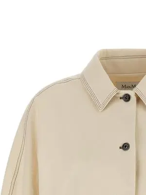 Max Mara Mxpnettare Denim-effect Overshirt - Cream