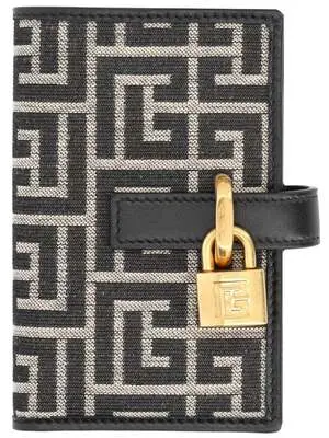 Balmain Monogram Card Holder With Padlock - Multicolor
