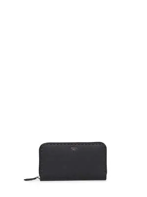 Fendi Black Selleria Zip-around Wallet - Multicolor