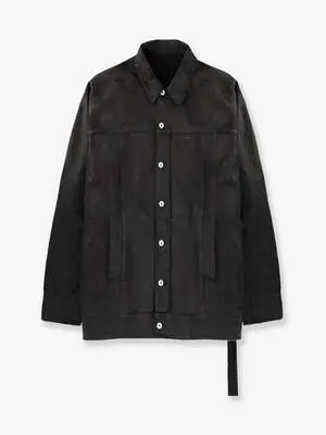 Rick Owens Waxed Denim Jacket - Black