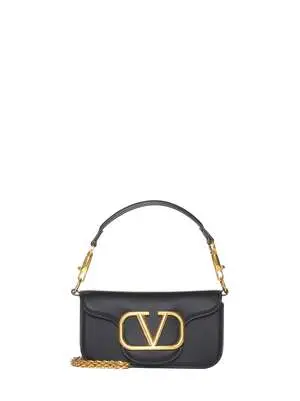 Valentino Garavani Black Locò Small Shoulder Bag With Vlogo Signature