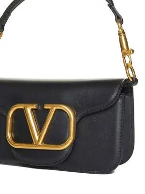 Valentino Garavani Black Locò Small Shoulder Bag With Vlogo Signature