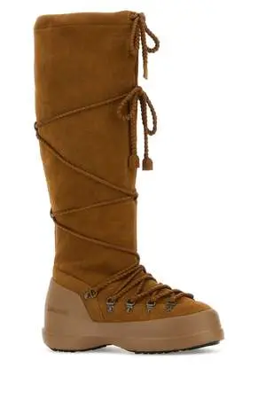Moon Boot Suede Lace-up High Boots - Brown