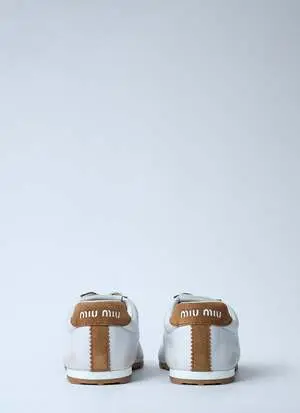 Miu Miu Leather And Suede Sneakers - White