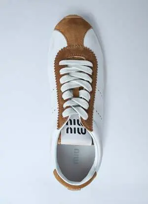 Miu Miu Leather And Suede Sneakers - White