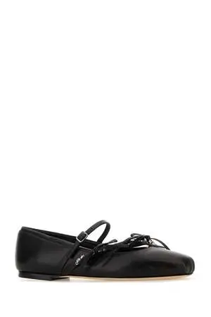 JIMMY CHOO Black Nappa Leather Ballerina Flats - Multicolor