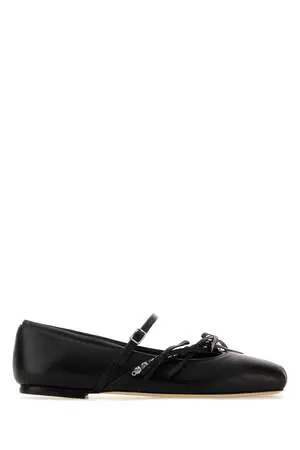 JIMMY CHOO Black Nappa Leather Ballerina Flats - Multicolor