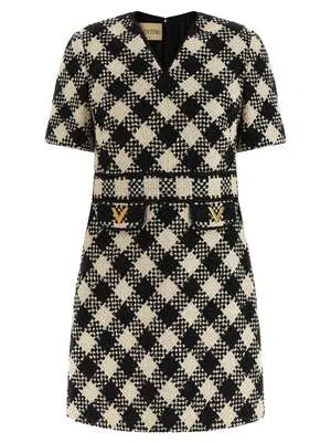 Valentino Garavani Damier Tweed Dress - Multicolor