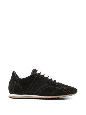 TOTEME Suede Sneakers With Brown Stitching Detail - Multicolor