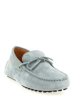 TOD'S Gommino Suede Loafers With Embossed Logo And Rubber Peg Sole