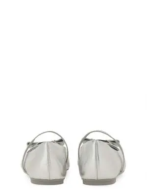 FERRAGAMO Bow Detail Ballet Flats - Silver