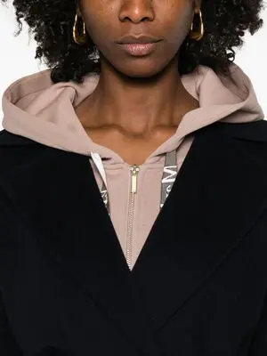 Max Mara Wool Long Coat With Tie Belt - Multicolor