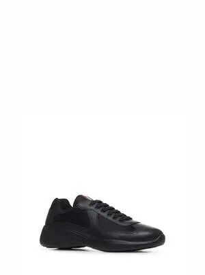Prada America's Cup Calf Leather And Polyamide Lace-up Sneakers