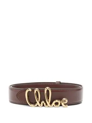 Chloé Iconic Logo Buckle Leather Belt - Multicolor
