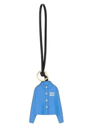 Miu Miu Vitello Leather Keyring - Blue
