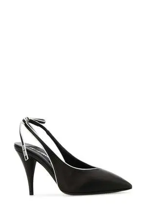 Miu Miu Leather Slingback Pumps - Black