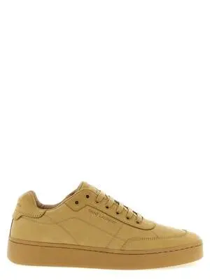 Saint Laurent Sl/61 Embossed Logo Nubuck Sneakers - Cream