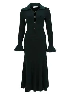 SELF-PORTRAIT Midi Dress With Cut-out - Green