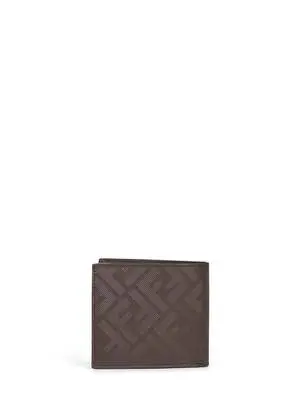Fendi Brown Leather Shadow Wallet
